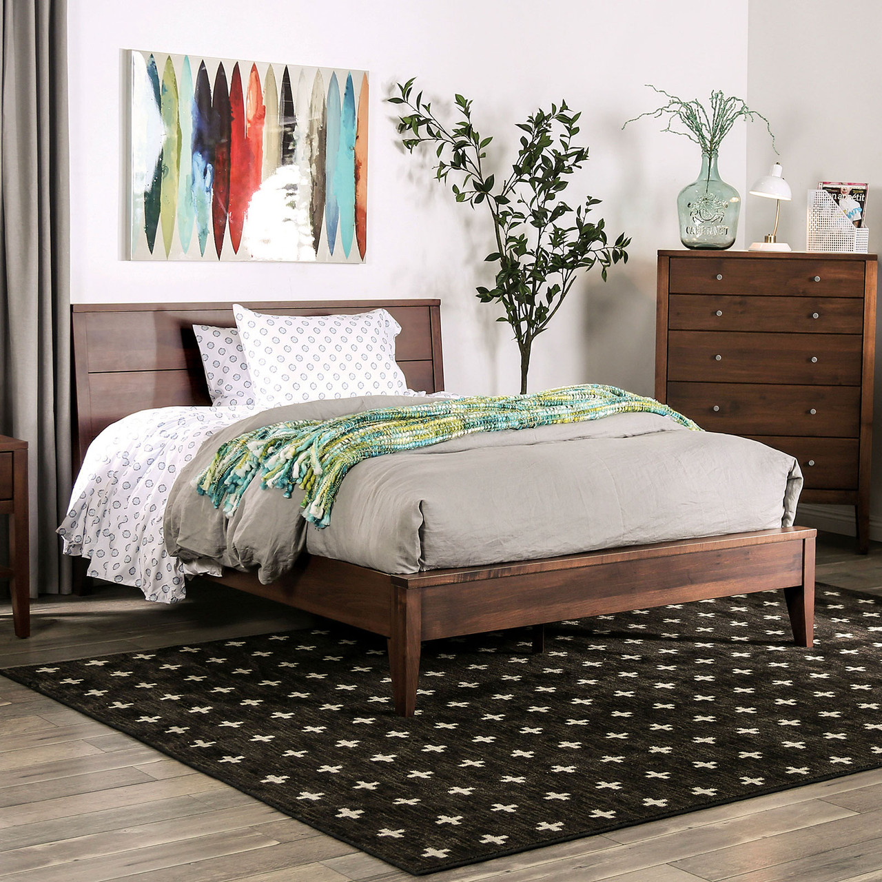 California king mid century bed store