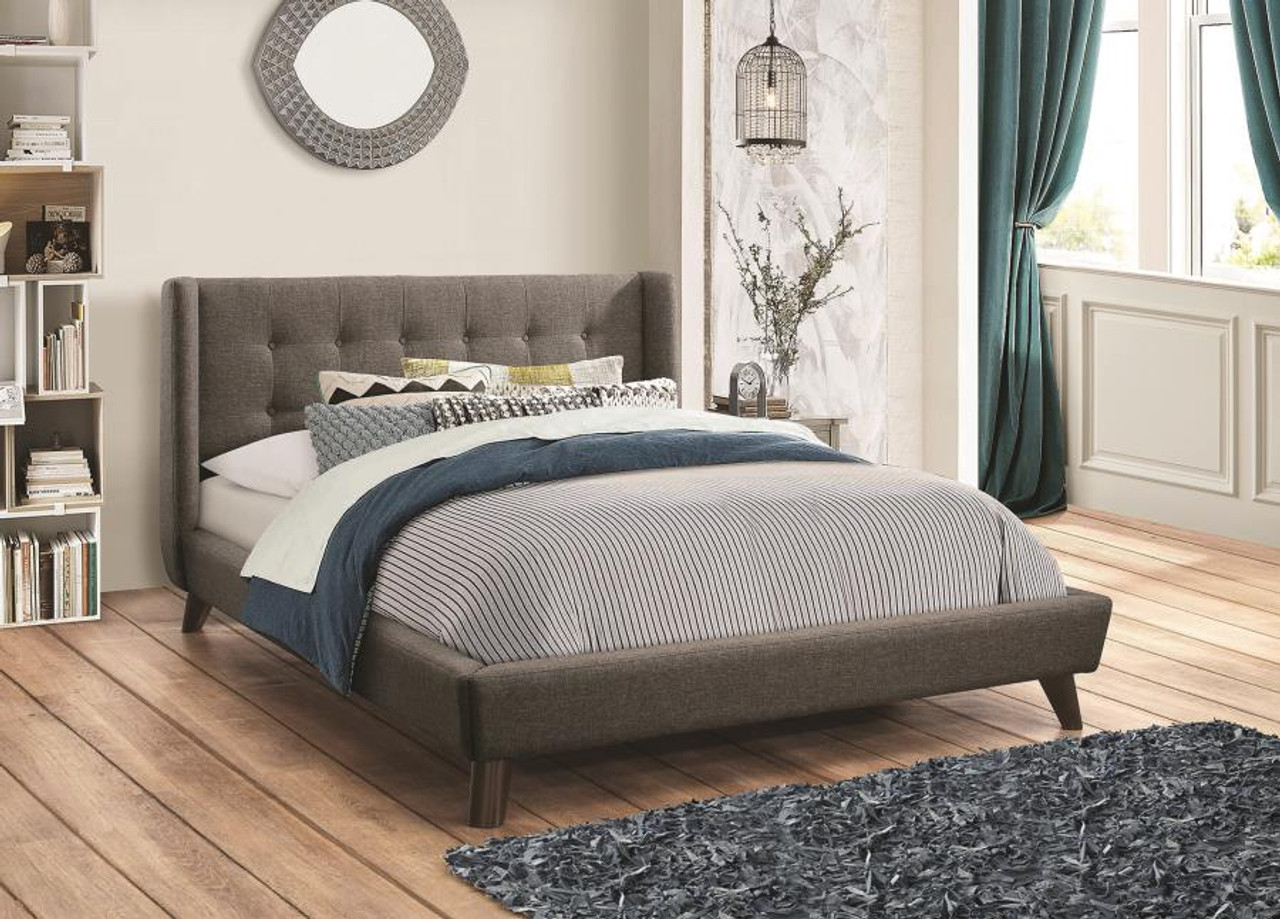 California king mid century modern bed store