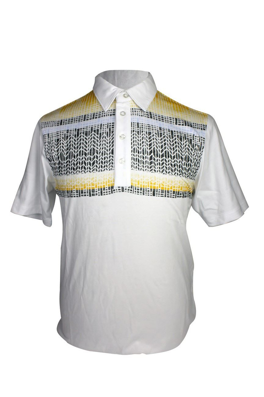 Ashworth Mens Patterned Block Print Polo - The Sports HQ