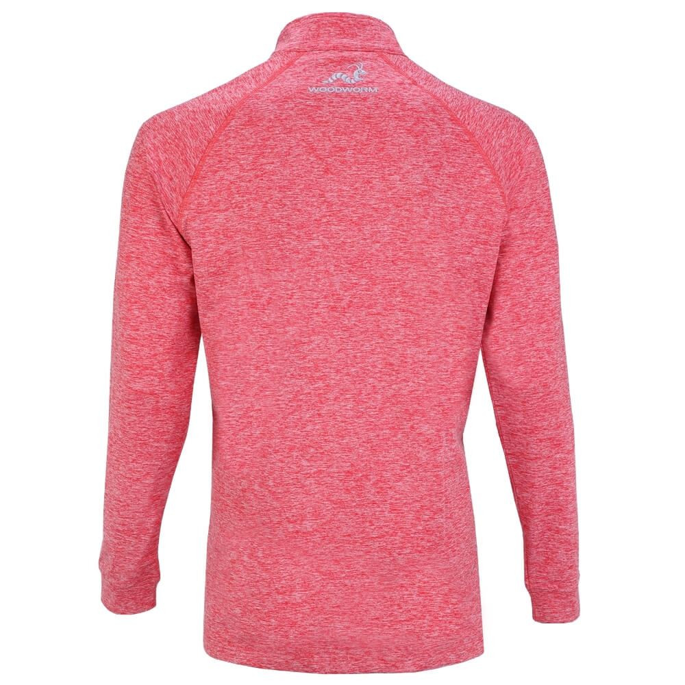 Woodworm Golf ¼ Zip Heather Pullover Sweater Red - The Sports HQ