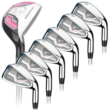 Prosimmon Golf V7 All Graphite Iron Set 6-SW + Hybrid, Ladies Right ...