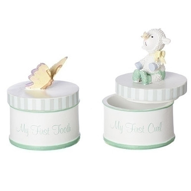 Roman Gifts 4.5 inch 2 Piece Baby's First Keepsake Boxes