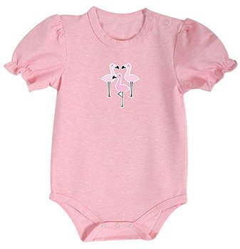 Stephan Baby Snapshirt - Pink Heather w/ Flamingo, 6-12 months