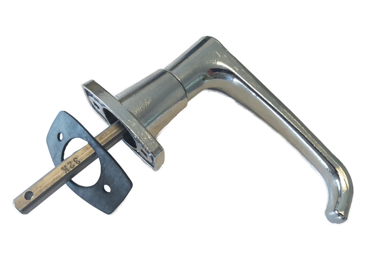 #251180 Chrome Outside Door "L" Handle - Non-Locking - FireLine