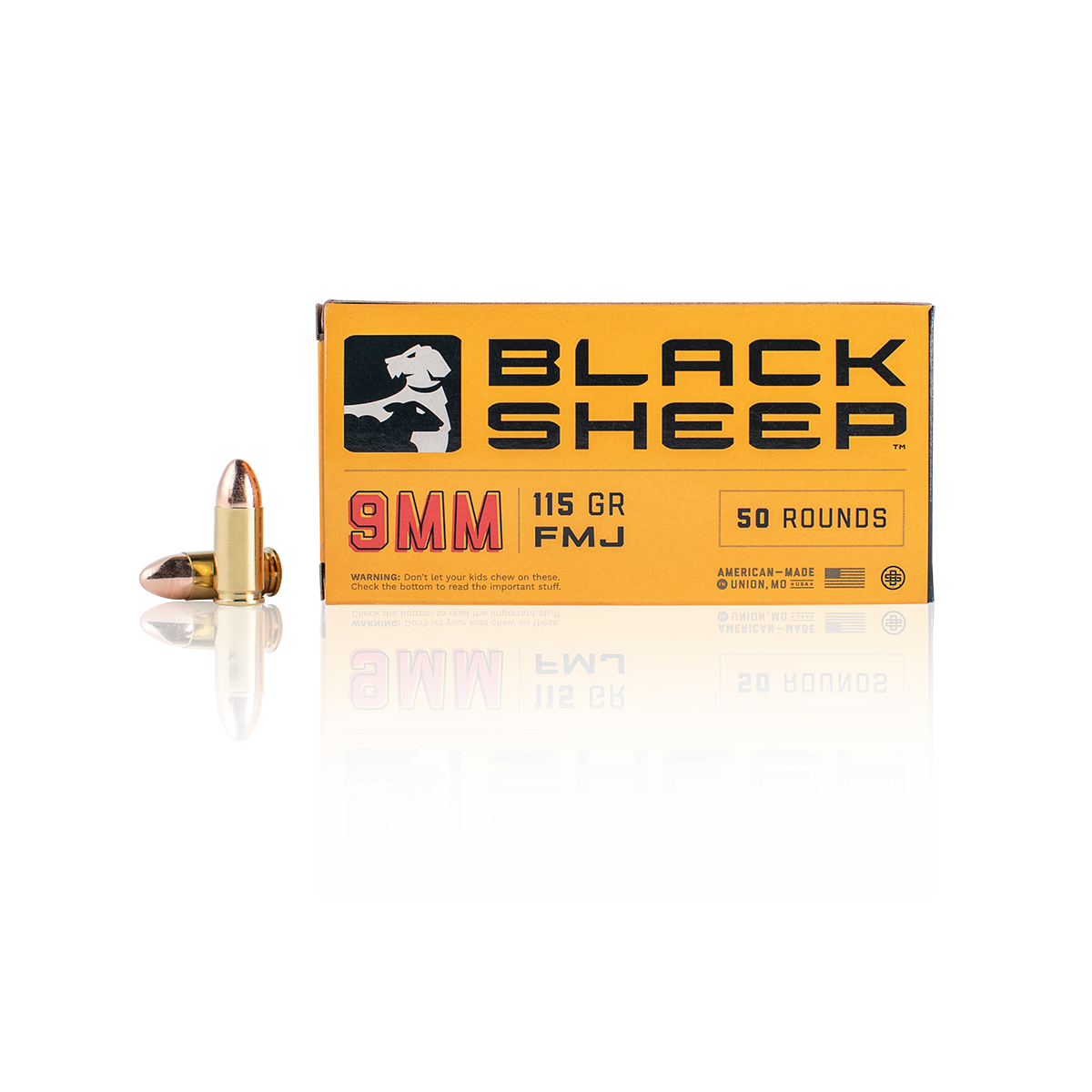 9mm - 115 Gr FMJ - 50 Rounds - Black Sheep Ammo