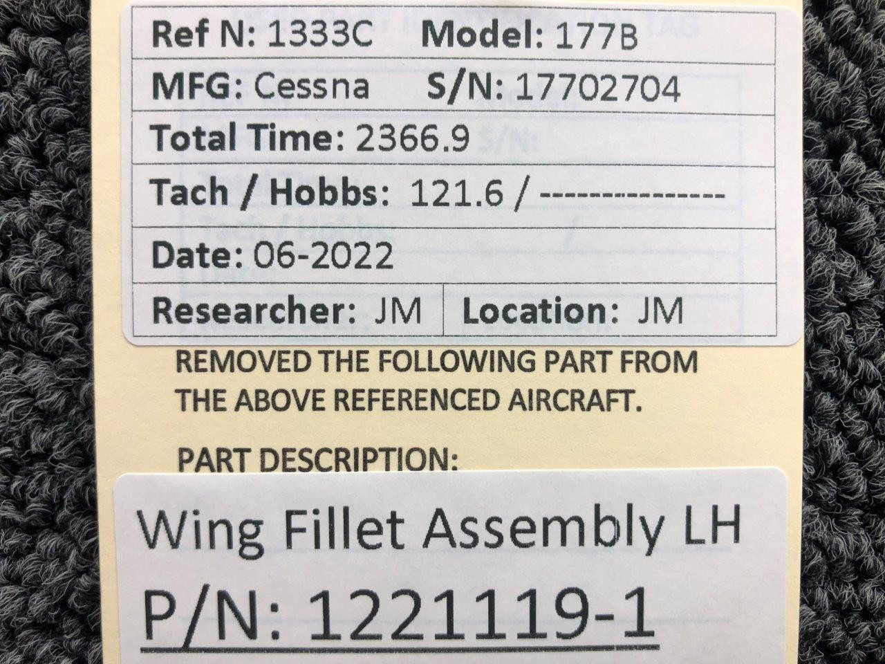 1221119-1 Cessna 177B Wing Fillet Assembly LH