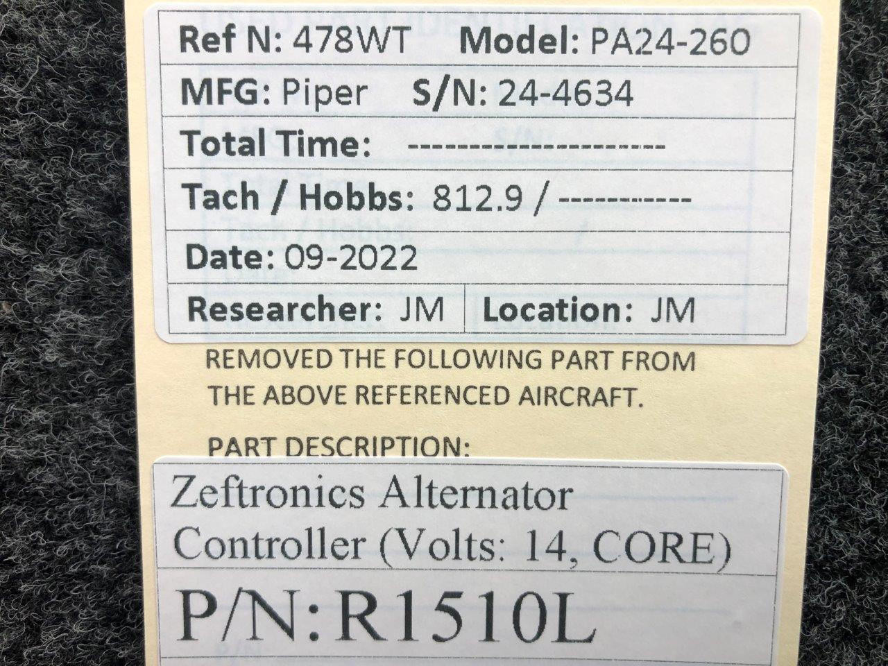 R1510L Zeftronics Alternator Controller (Volts: 14, Core Item)