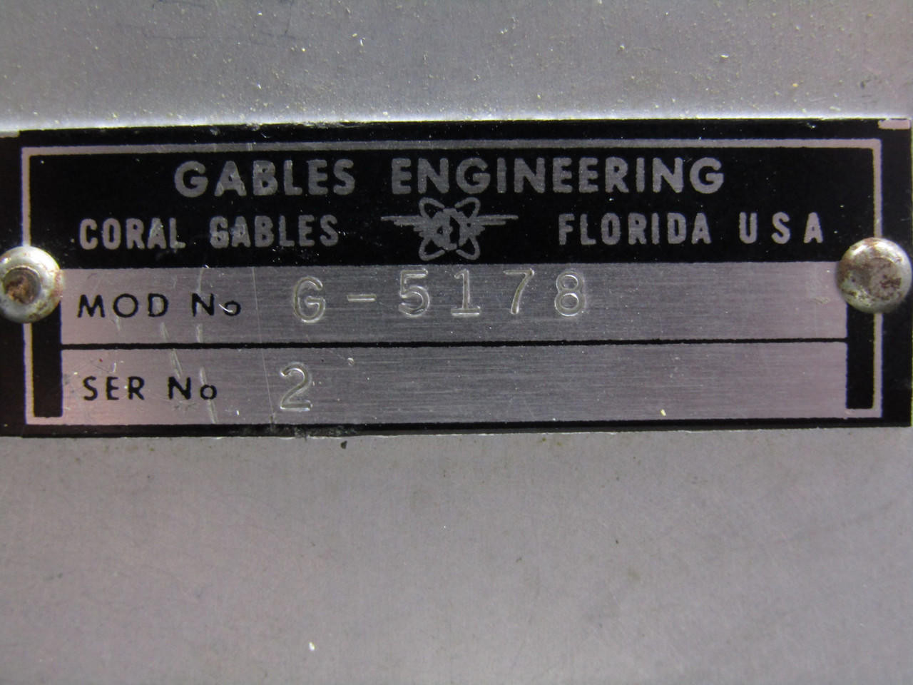 G-5178 Gables Engineering ADF Control Panel For Sale