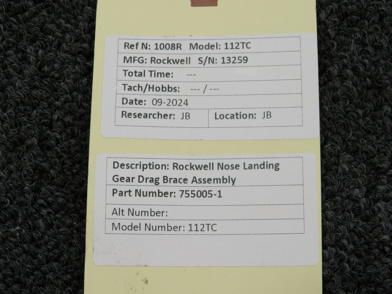 755005-1 Rockwell 112TC Nose Landing Gear Drag Brace Unit