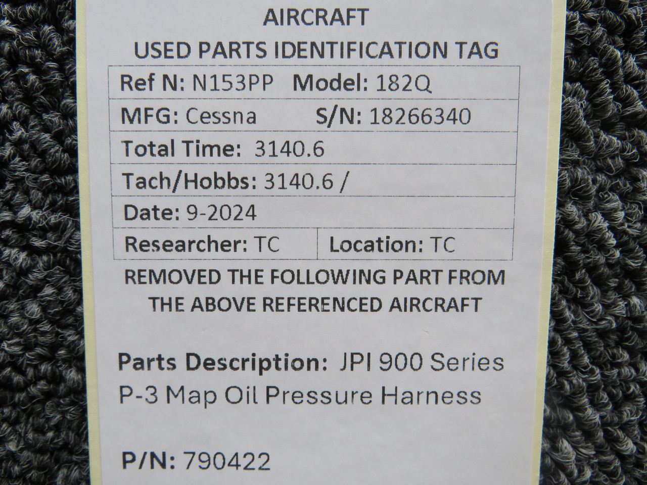 790422 JPI 900 Series P-3 Map Oil Pressure Harness For Sale