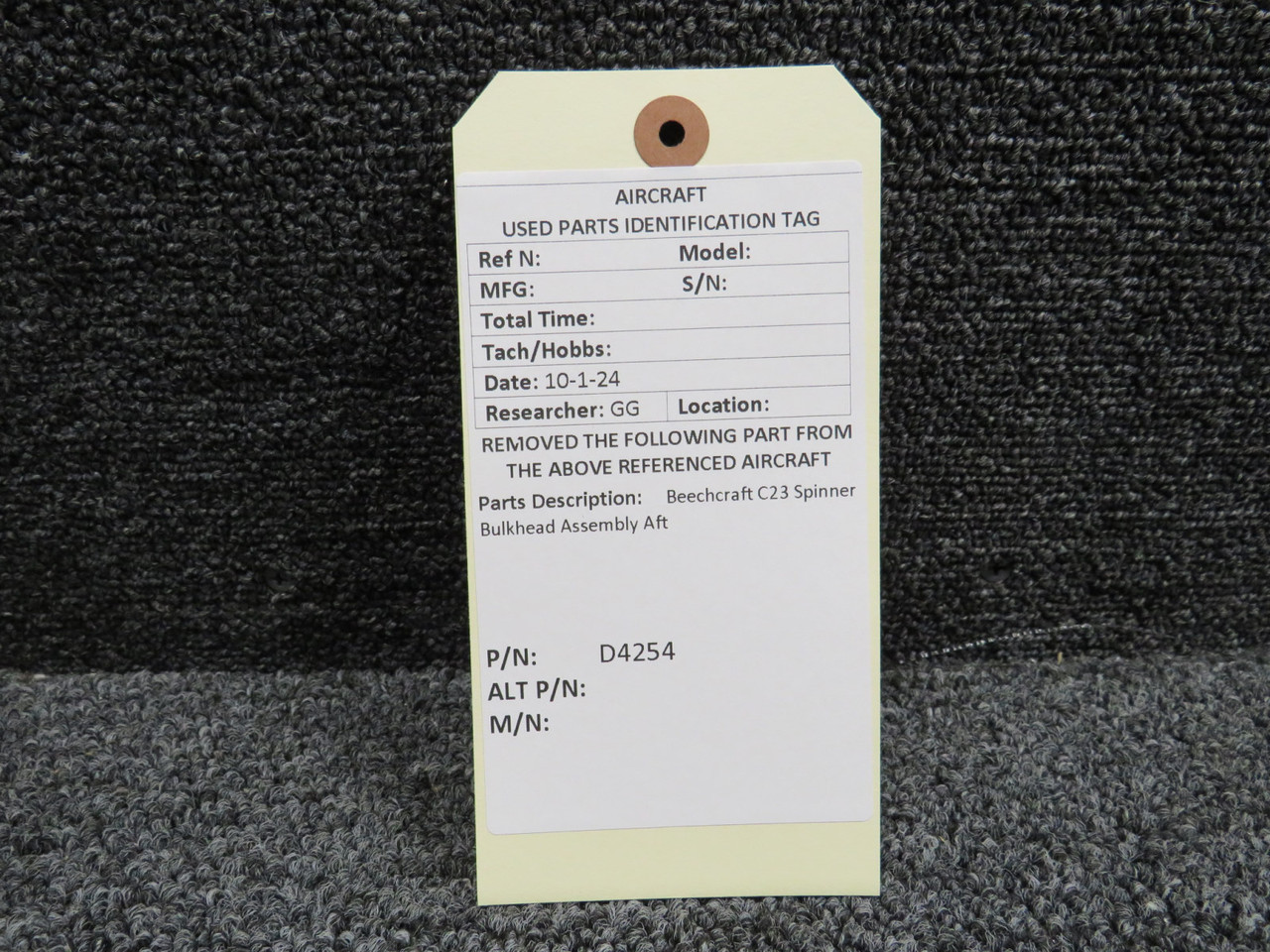 D4254 Beechcraft C23 Spinner Bulkhead Assembly Aft For Sale
