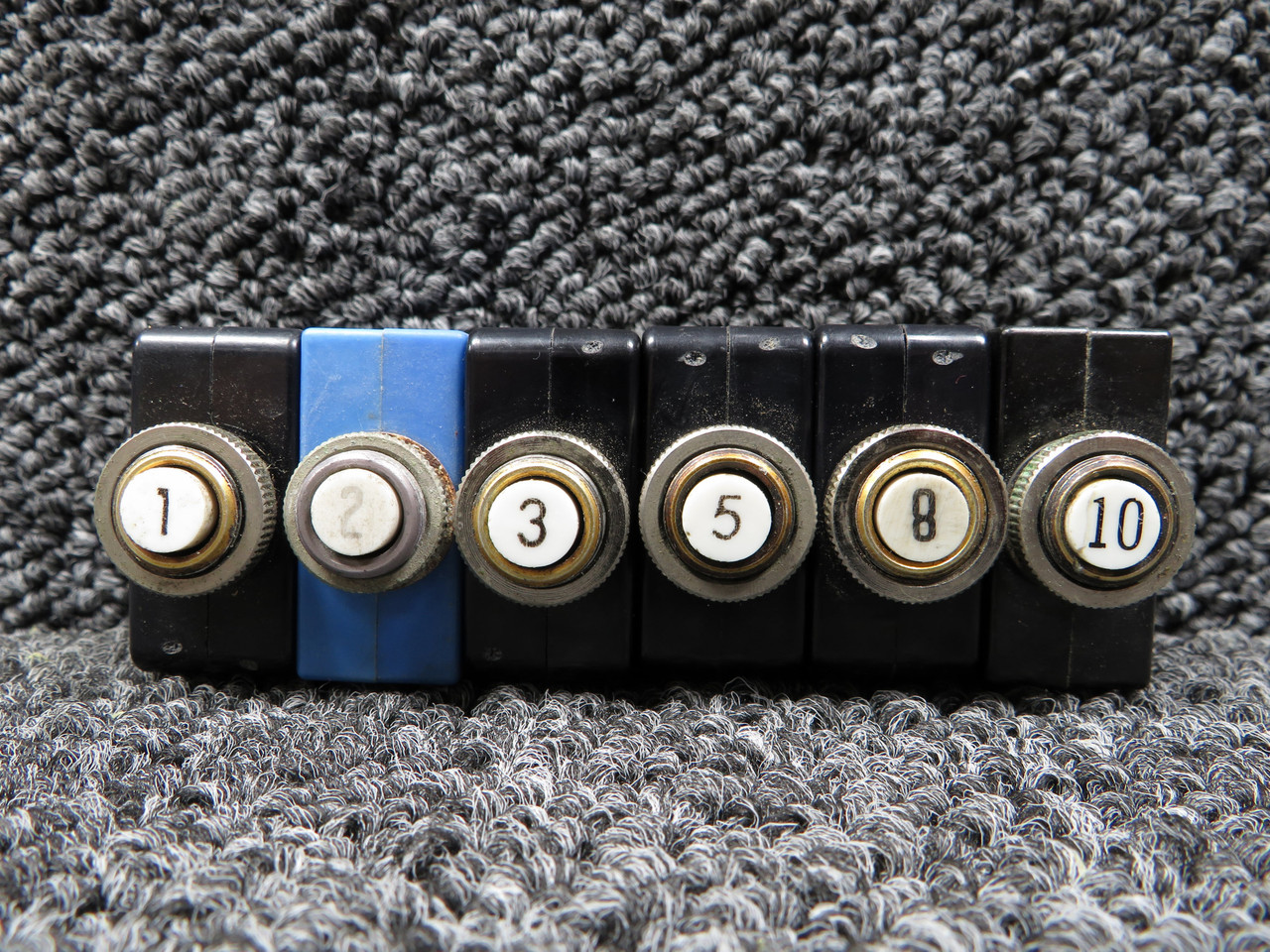 Wood Electric Circuit Breaker Set of 6 (Amps: 1,2,3,5,8,10) For Sale