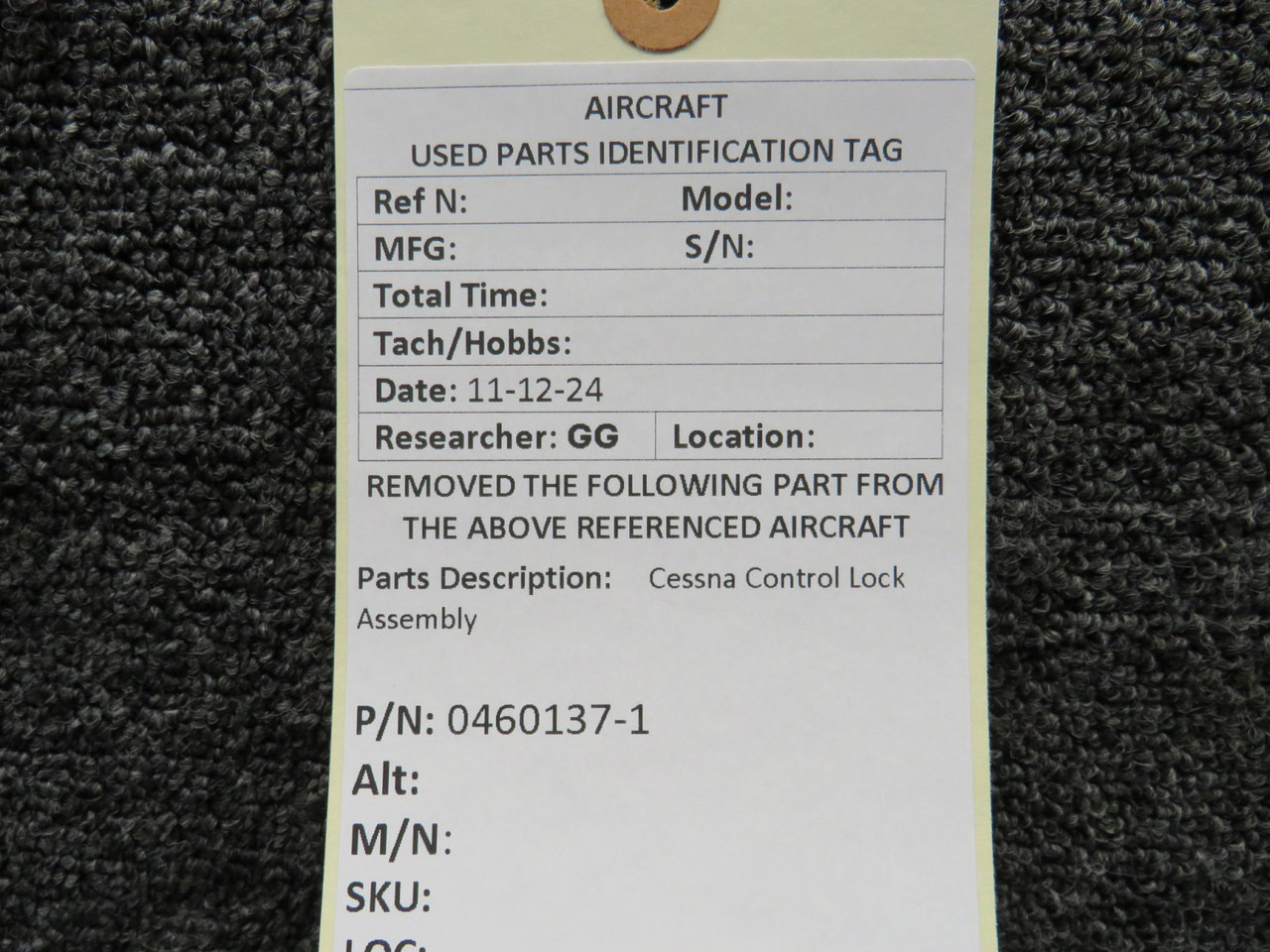 0460137-1 Cessna Control Lock Assembly Unit