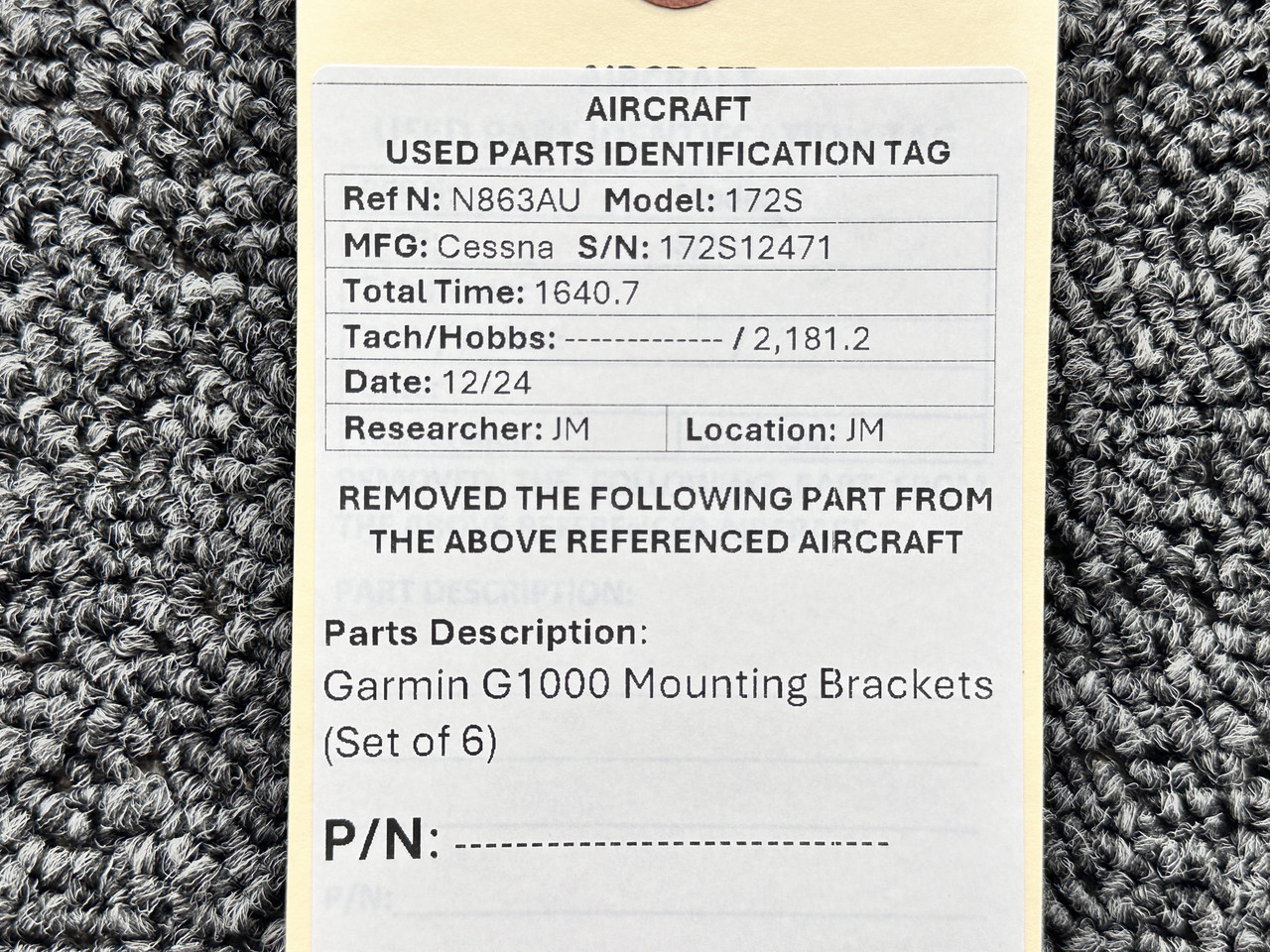 Garmin G1000 Mounting Brackets (Set of 6) For Sale