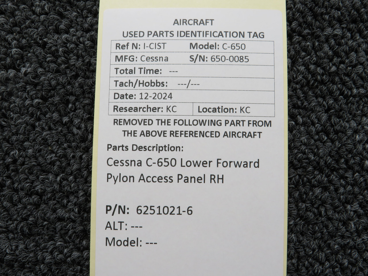 6251021-6 Lower Forward Pylon Access Panel RH For Sale