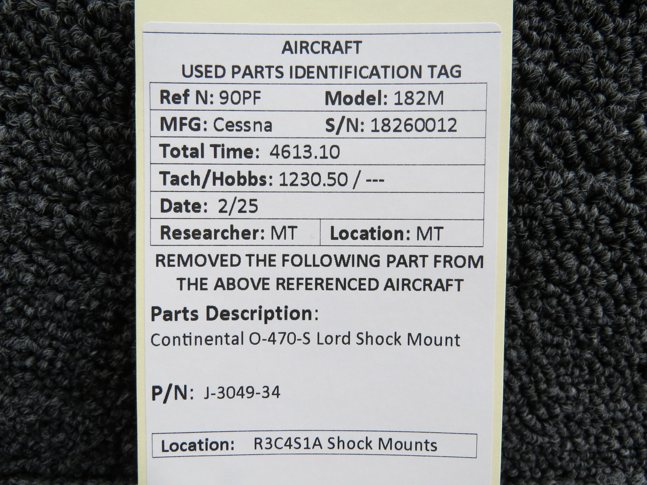 J-3049-34 Continental O-470-S Lord Shock Mount For Sale