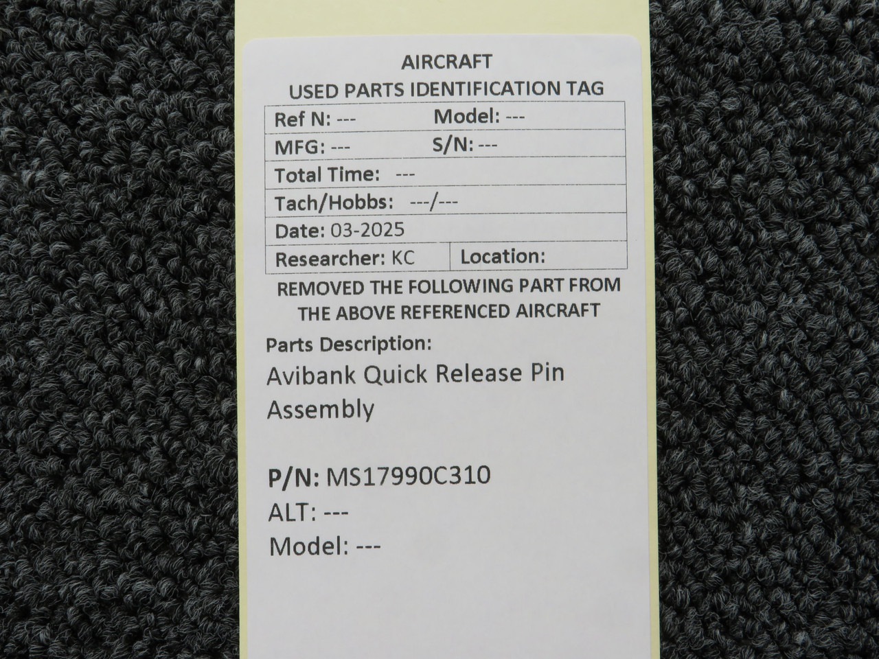 MS17990C310 Avibank Quick Release Pin