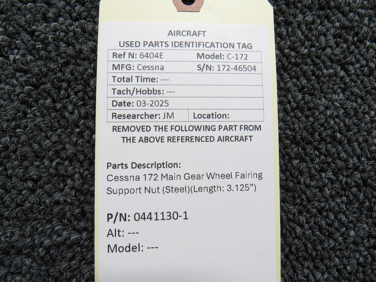 0441130-1 Cessna 172 Main Gear Wheel Fairing Support Nut (Steel ...