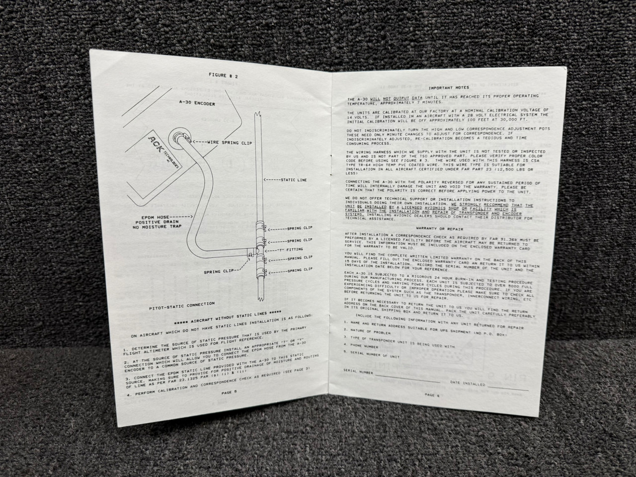 A-30 ACK Technologies Altitude Encoder Operation and Install Manual For ...