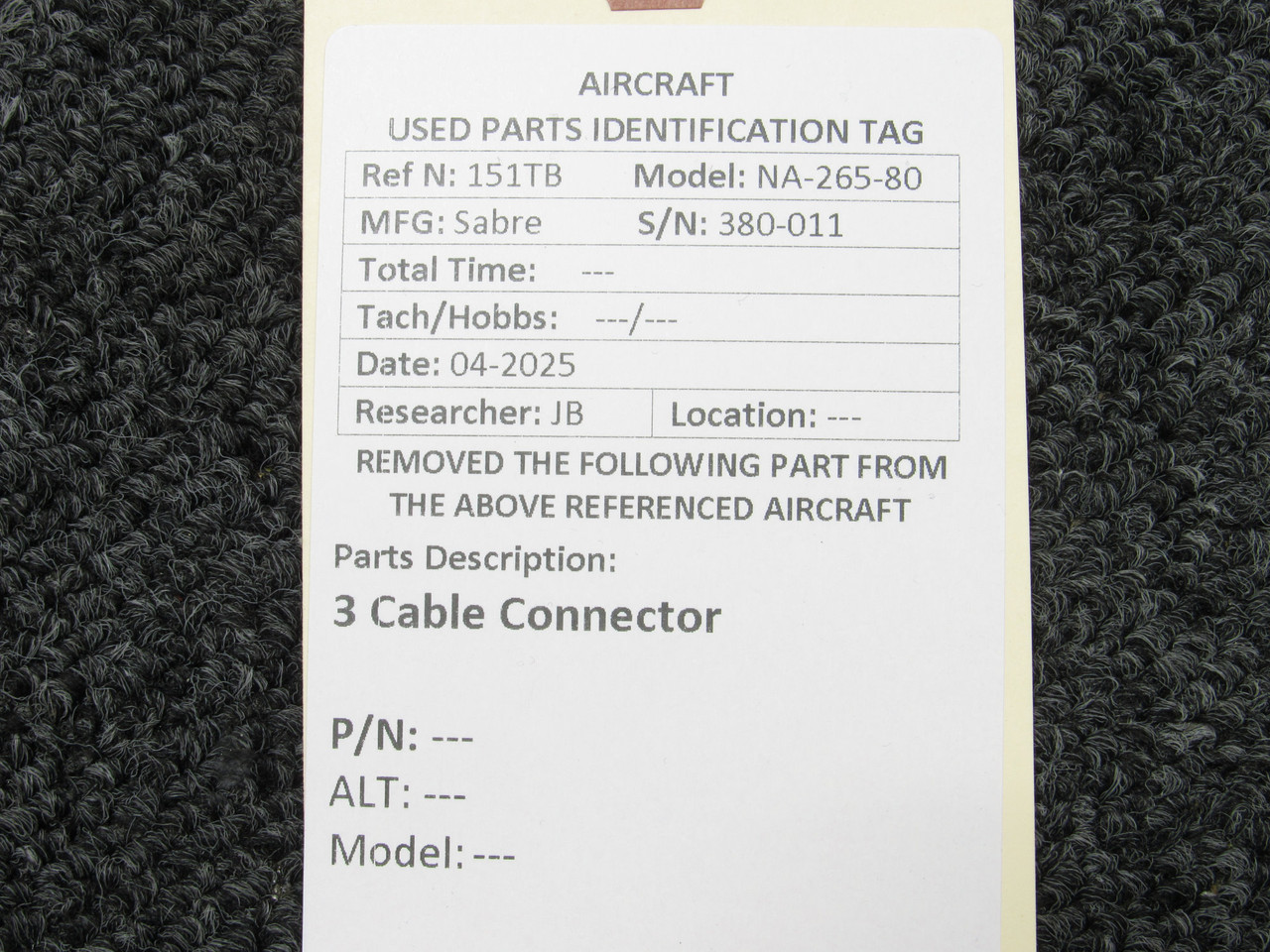 Sabre 80 2 Cable Connector For Sale