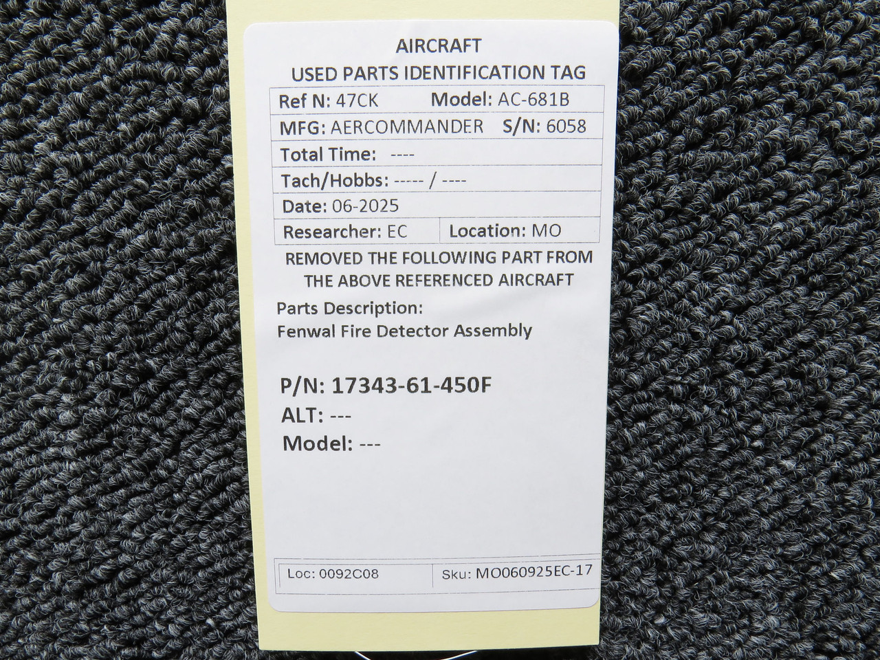 17343-61-450F Fenwal Fire Detector
