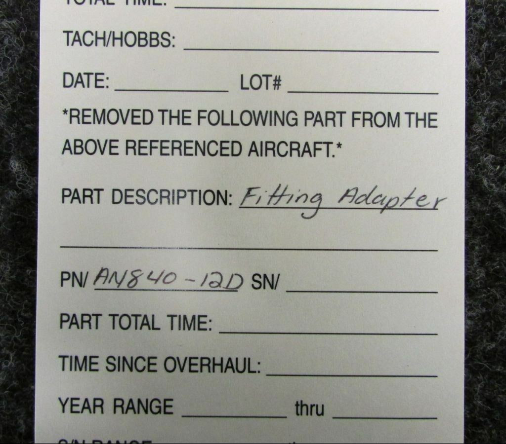 AN840-12D Fitting Adapter (JC)