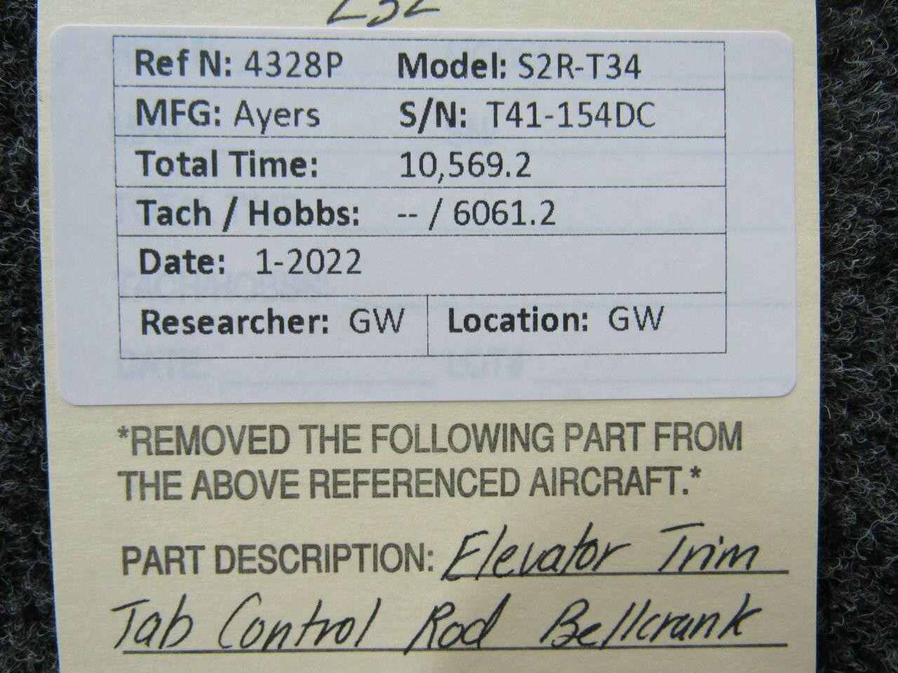 Ayres S2R-T34 Elevator Trim Tab Control Bellcrank