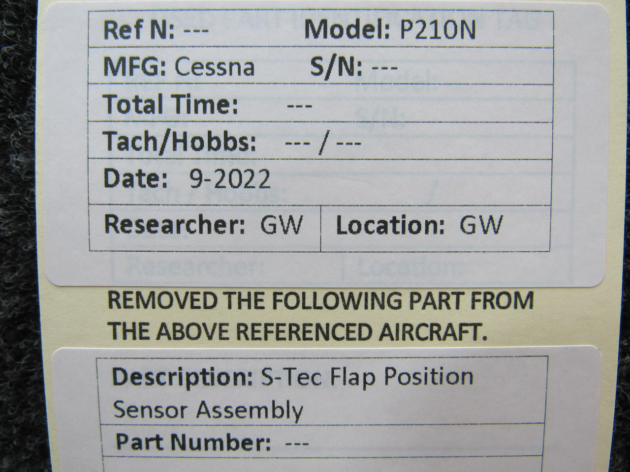 S-Tec Flap Position Sensor Assembly
