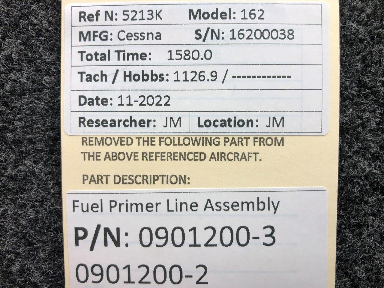 0901200-3 / 0901200-2 Cessna 162 Fuel Primer Line Assembly