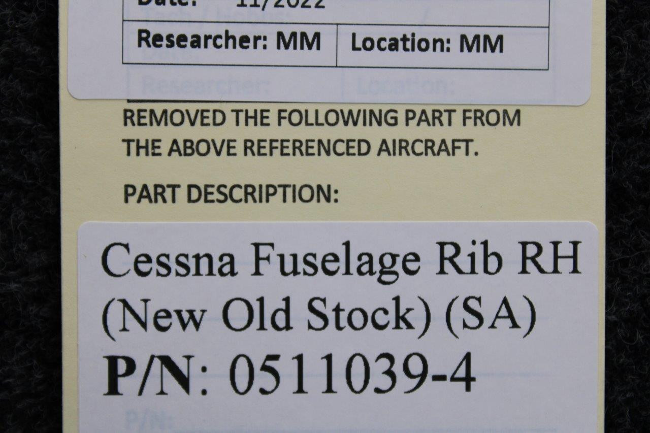 0511039-4 Cessna Fuselage Rib RH (NEW OLD STOCK) (SA)