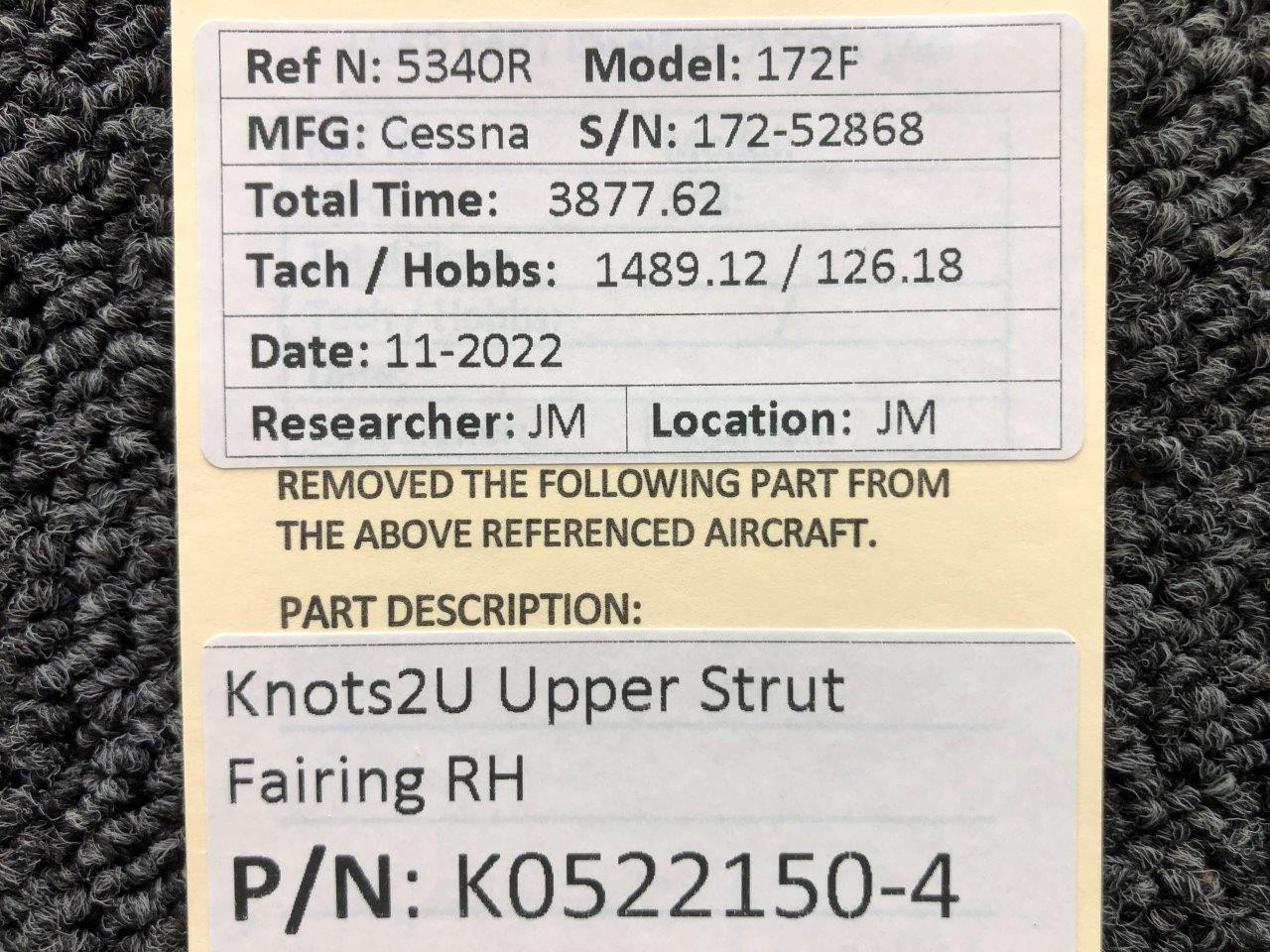 K0522150-4 Knots2U Upper Strut Fairing RH