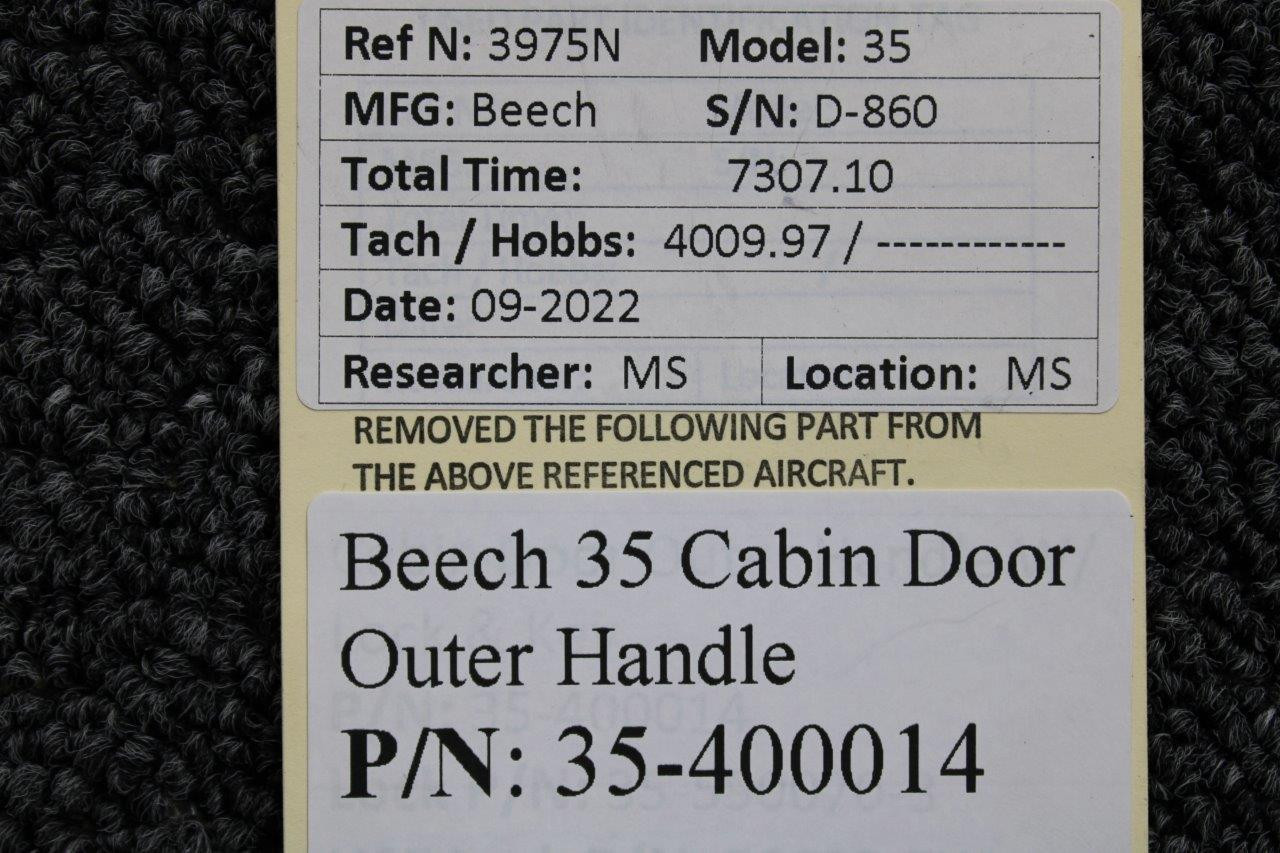 35-400014 Beechcraft 35 Outer Cabin Door Handle
