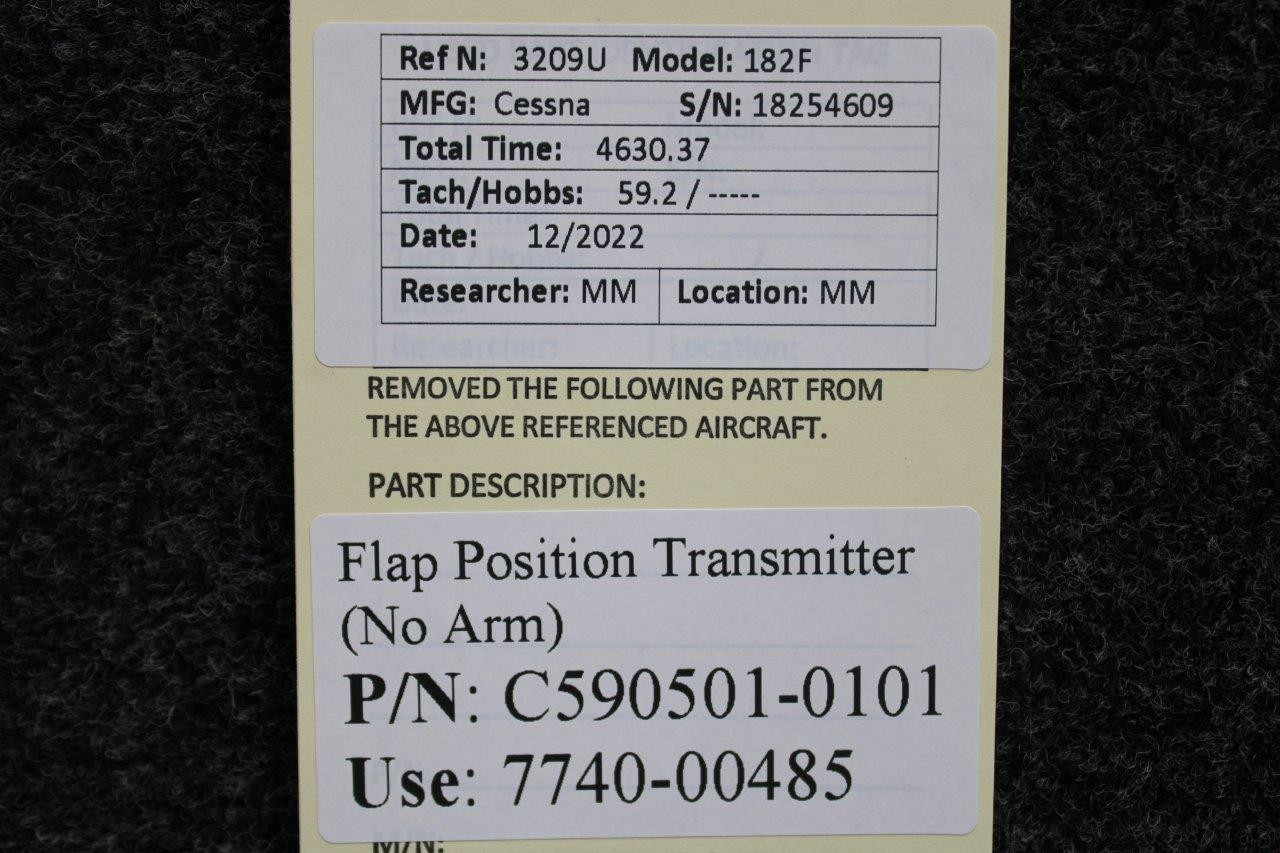 C590501-0101 (USE: 7740-00485) Cessna 182F Flap Position Transmitter ...