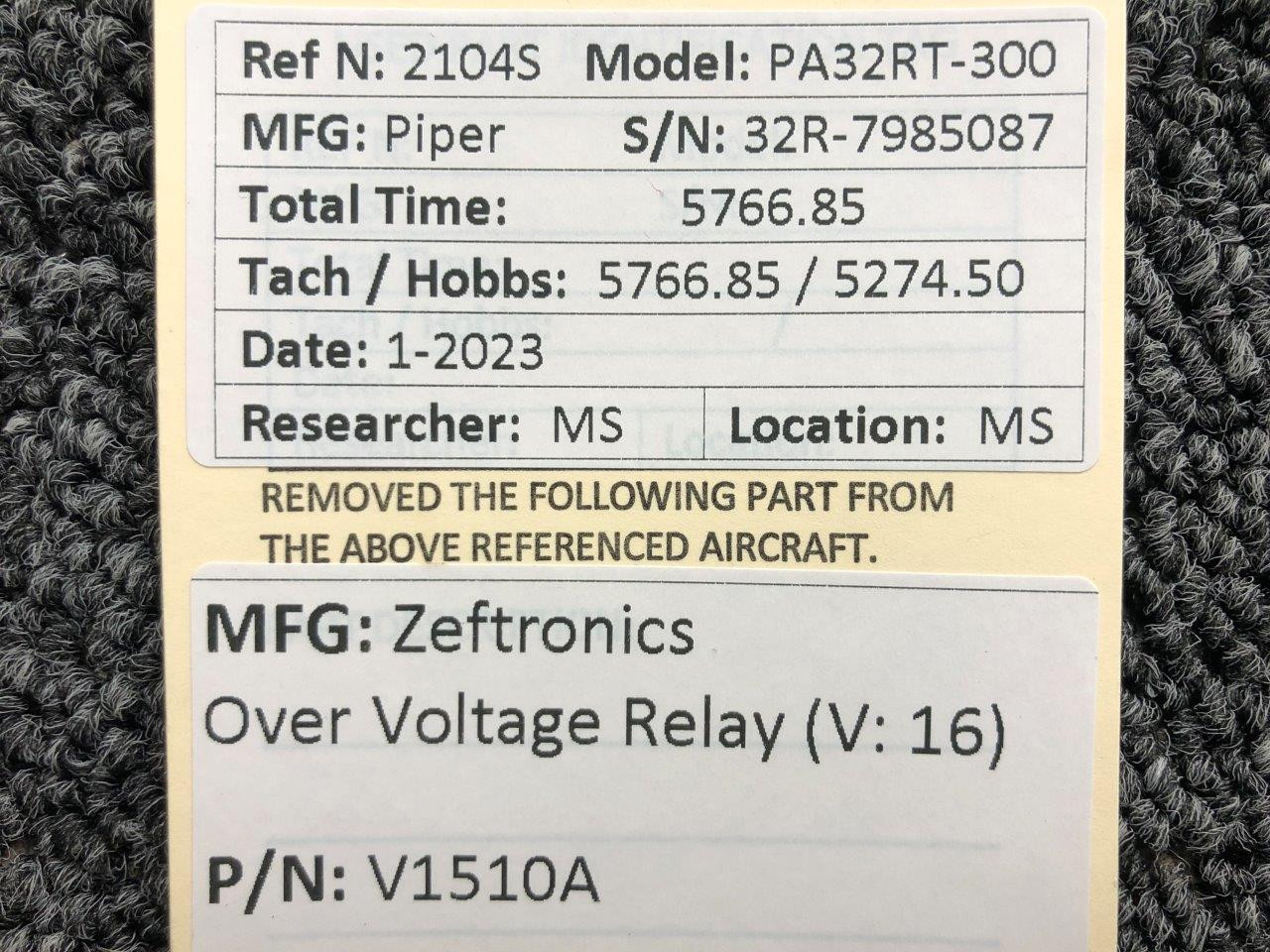 V1510A Zeftronics Over Voltage Relay (Volts: 16)