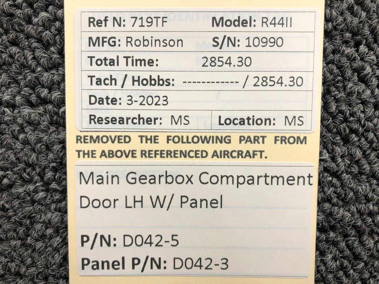 D042-5 and D042-3 Robison R44II Main Gearbox Compartment Door Left Hand ...