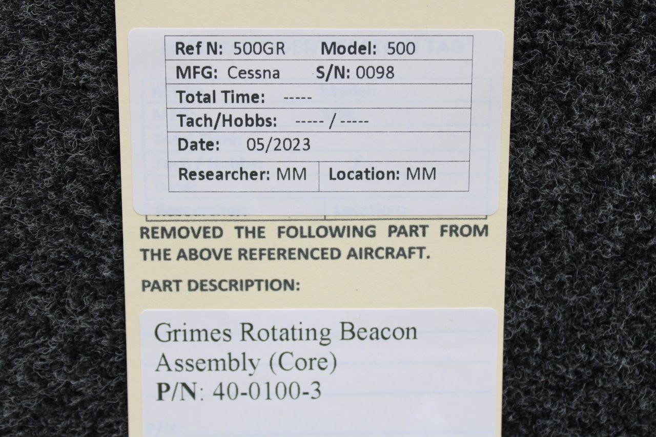 40-0100-3 Grimes Rotating Beacon Assembly Core Item