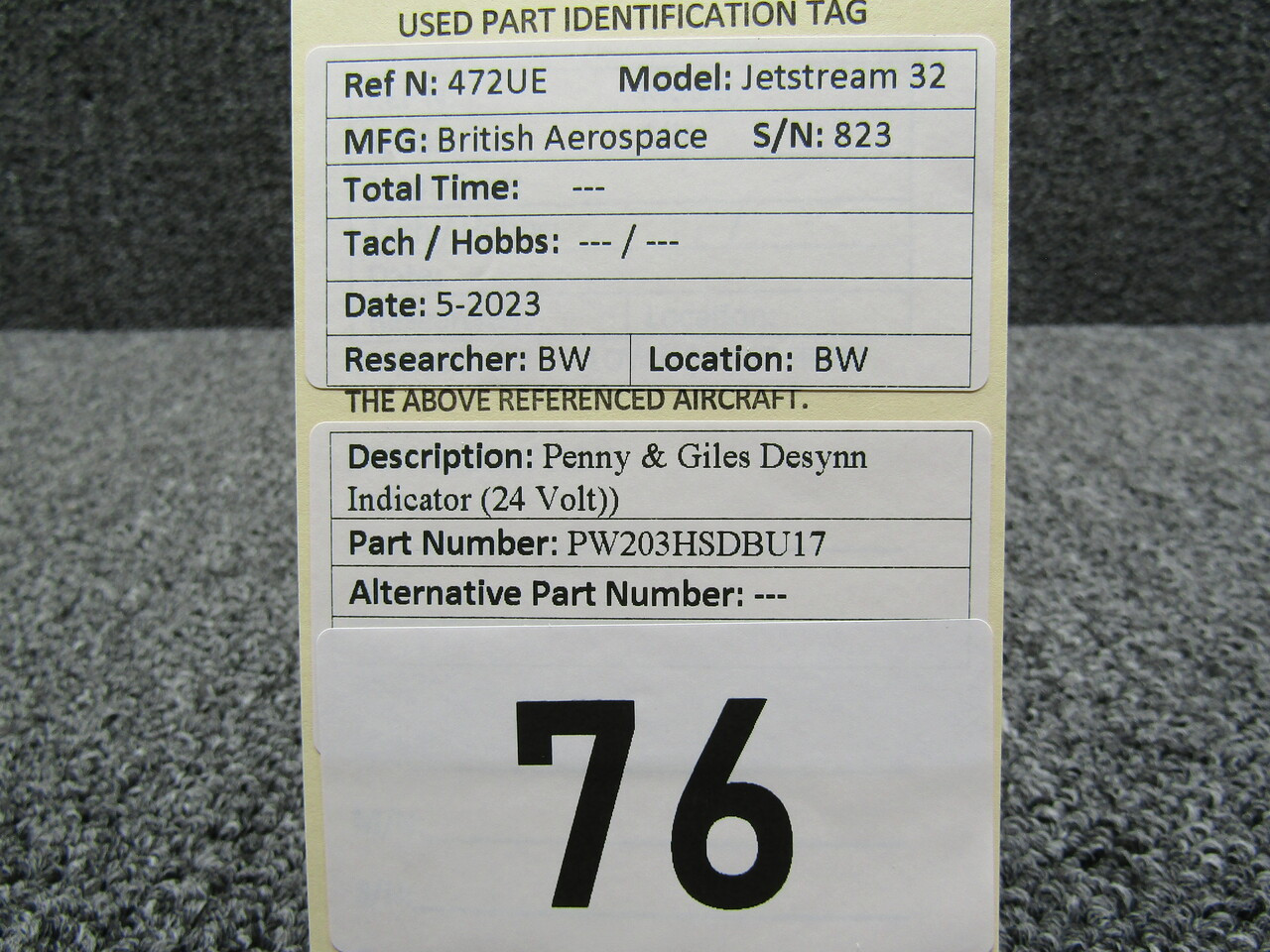 PW203HSDBU17 Penny & Giles Desynn Indicator Voltage 24