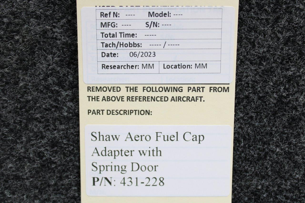 431-228 Shaw Aero Fuel Cap Adapter with Spring Door | BAS Airplane Parts