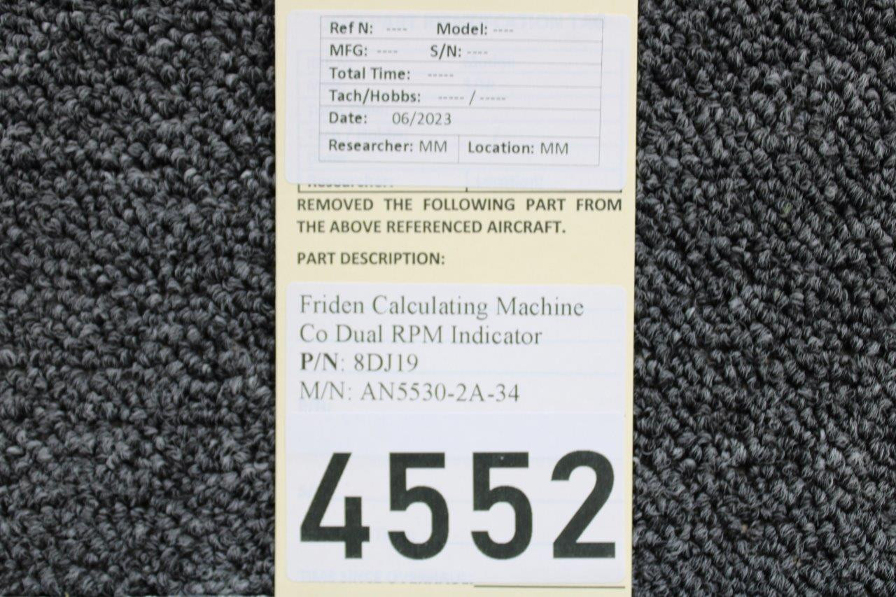 8DJ19 Friden Calculating Machine Co AN5530-2A-34 Dual RPM Indicator For ...