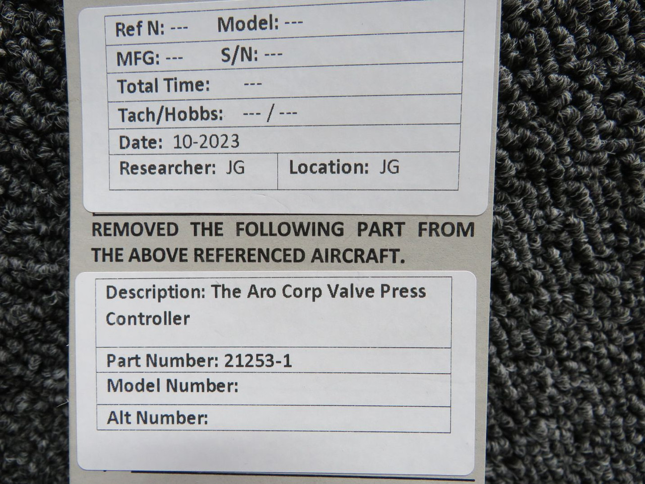 21253-1 The Aro Corporation Pressure Controller Valve