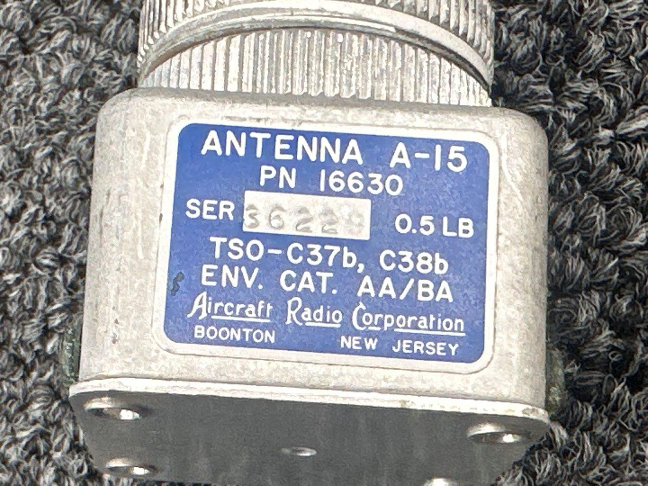 16630 Aircraft Radio Corporation A-15 Antenna Assembly