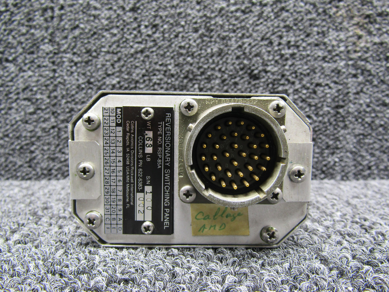 622-6383-002 Collins RSP-85A Model Flight Reversionary Switching Panel