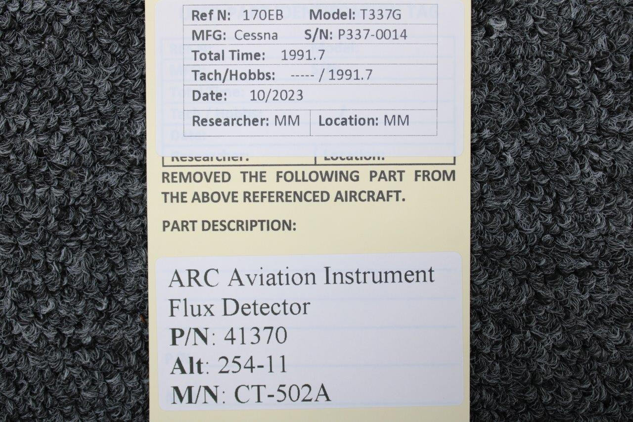 41370 (Alt PN: 254-11) Aircraft Radio Corp, Aviation Inst CT-502A Flux ...