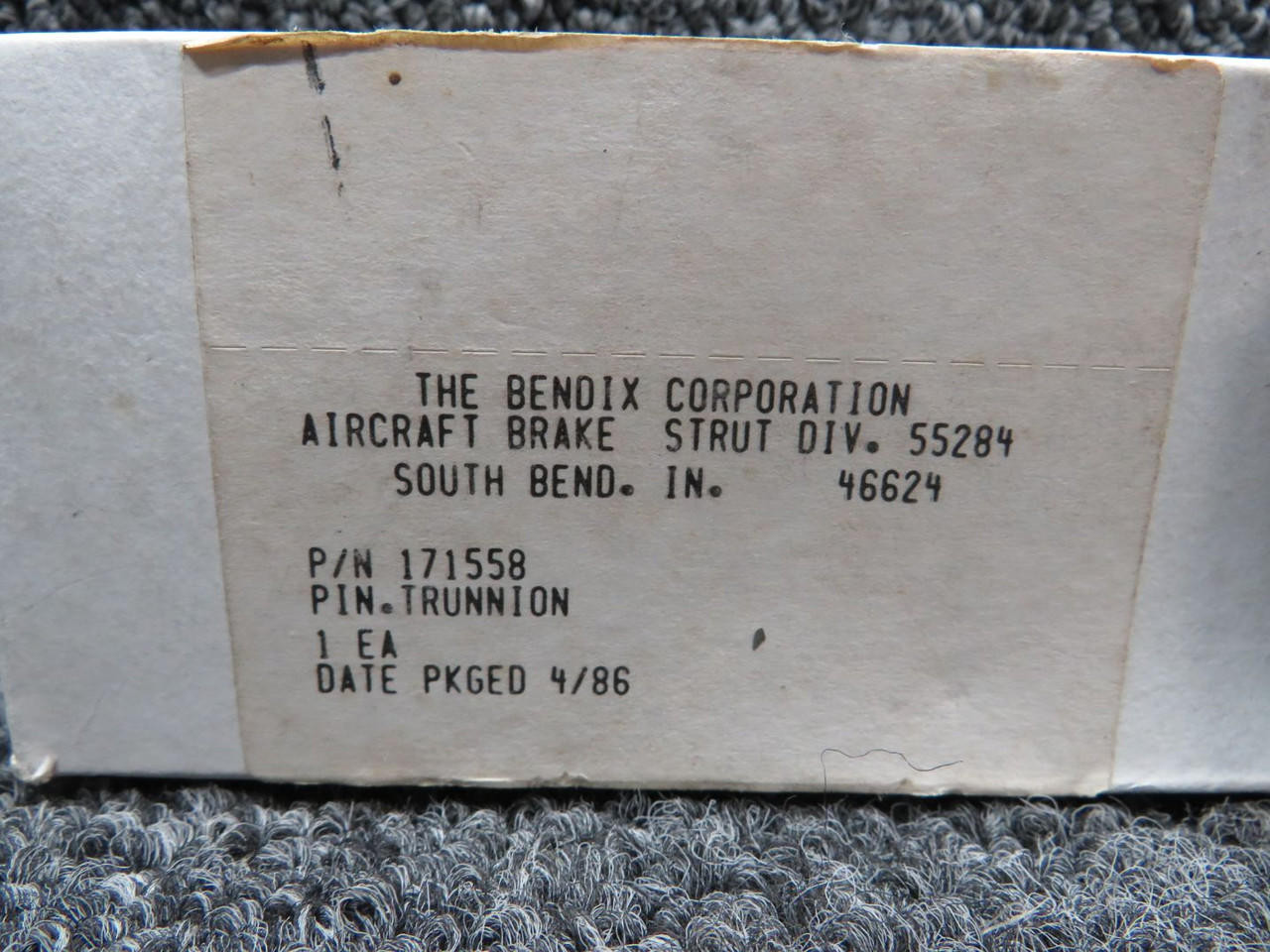 171558 Bendix Parts New Old Stocks Trunnion Pin