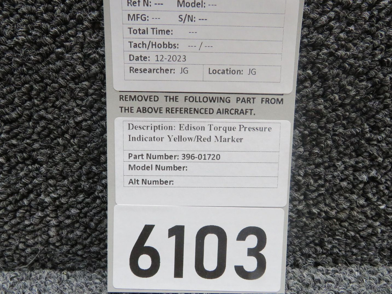 396-01720 Edison Red Yellow Marker Torque Pressure Indicator Assembly