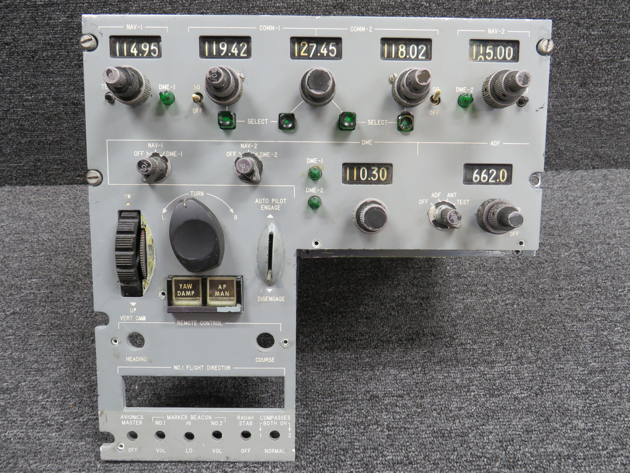 Hawker BH-125-600A Navigational and Communication Panel For Sale