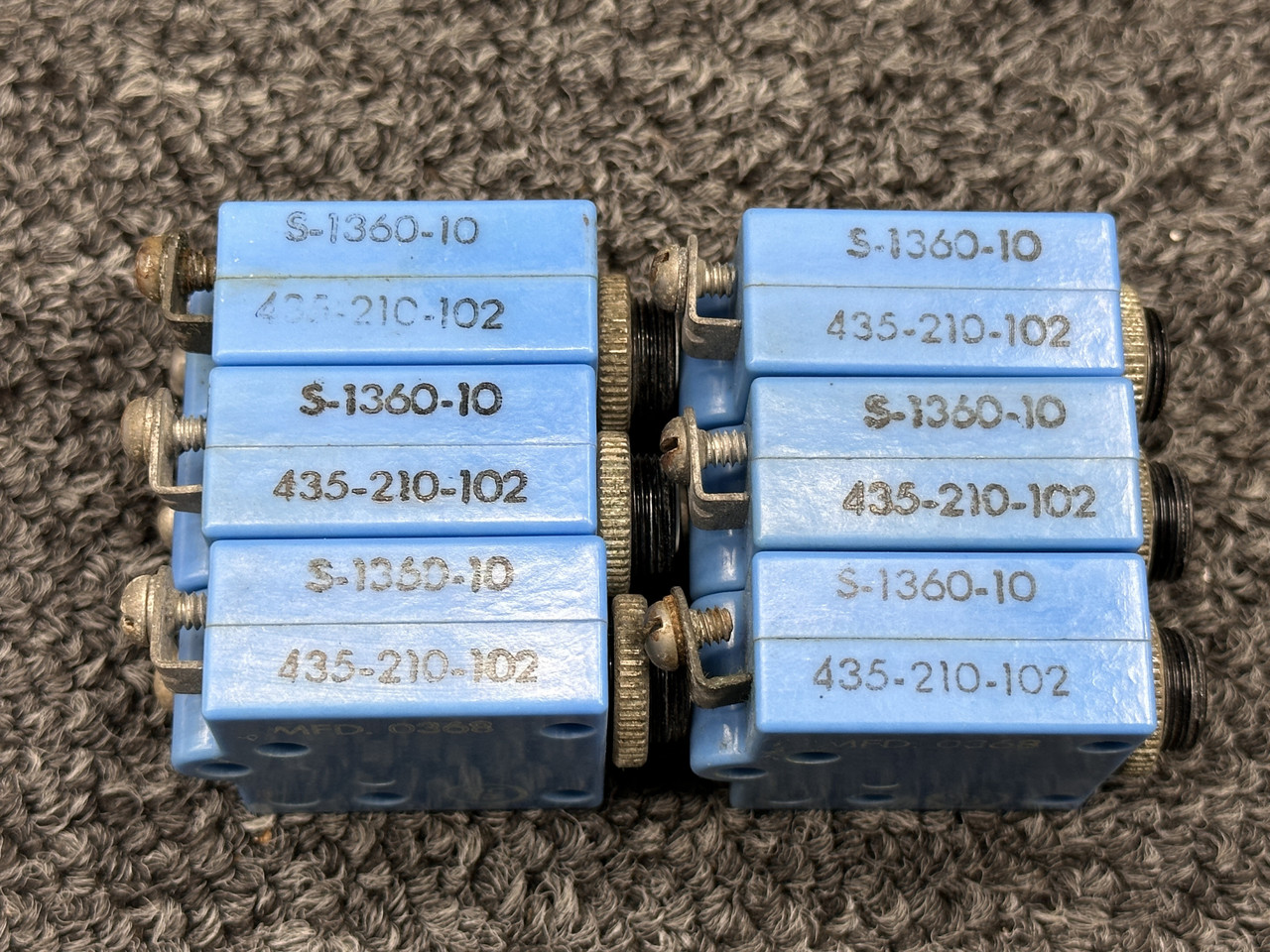 S-1360-10, S-1360-15 Wood Electric Circuit Breaker Switch Set (Amps: 10-20)