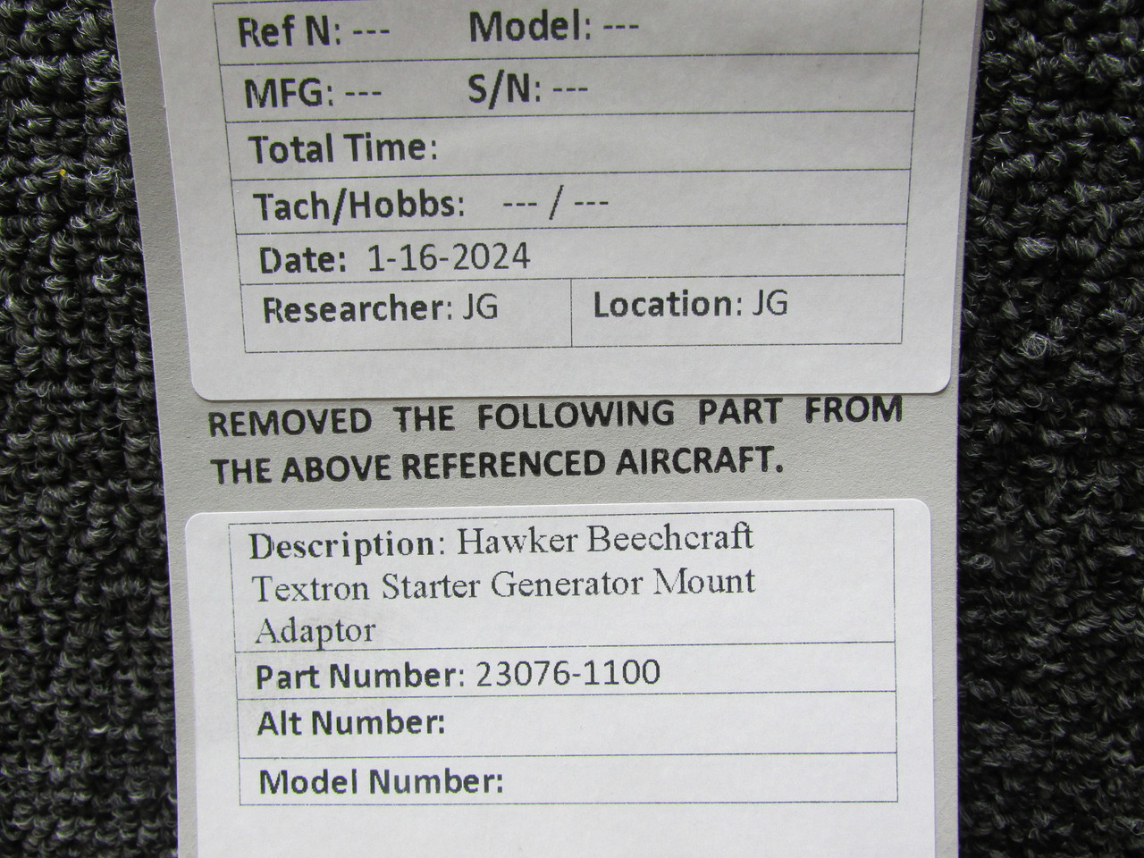 23076-1100 Hawker Beechcraft Textron Adapter Starter Generator Mount