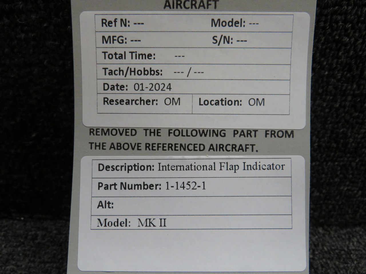 1-1452-1 International MK II Flap Indicator Gauge