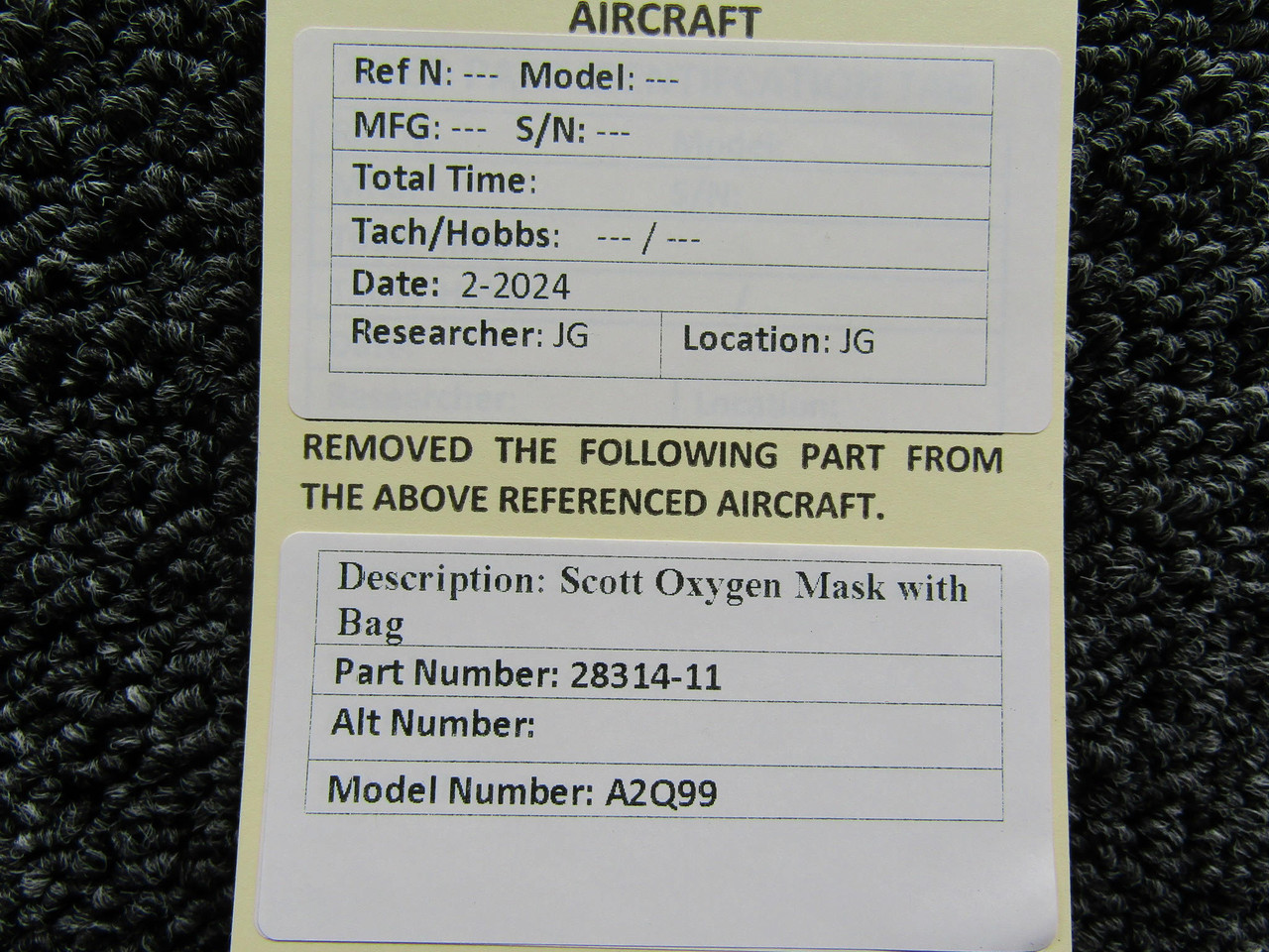 28314-11 Scott Oxygen Mask and Bag